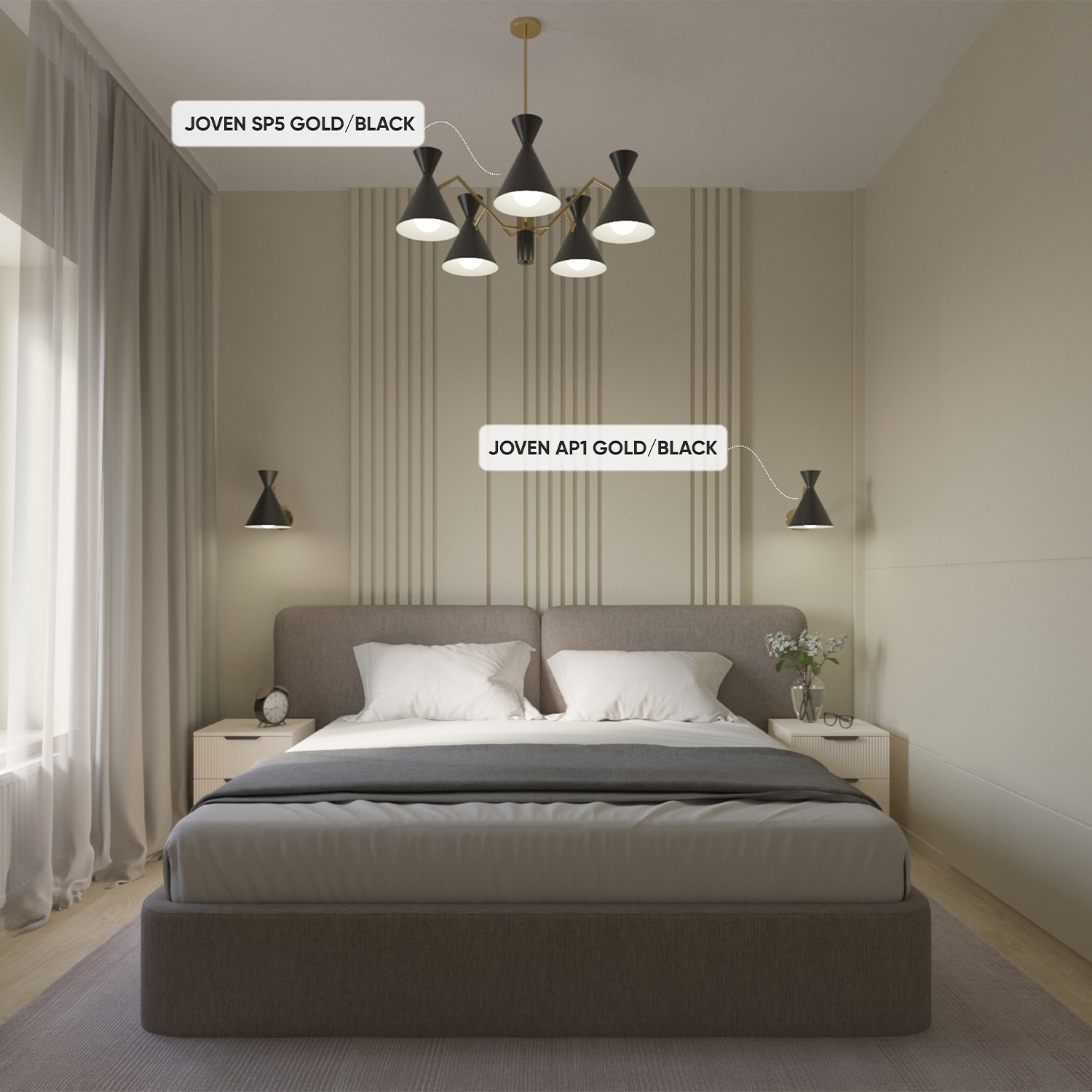 Люстра Crystal Lux JOVEN SP5 GOLD/BLACK | Сrystal Lux