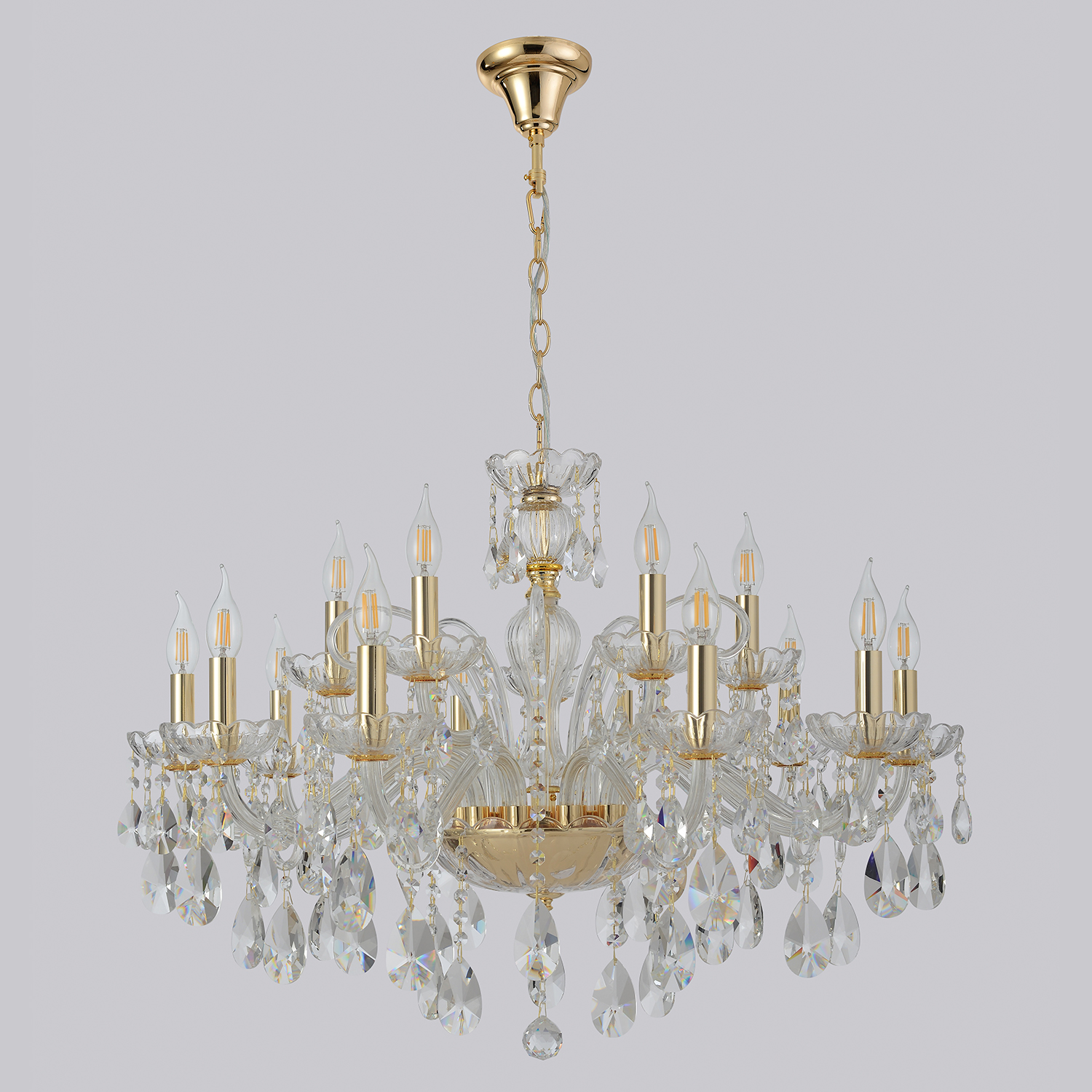 Люстра Crystal Lux MONICA SP10+5 GOLD | Сrystal Lux